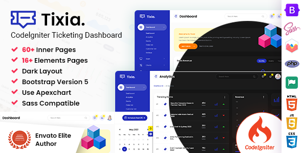 Tixia - Crypto Codeigniter Admin Dashboard